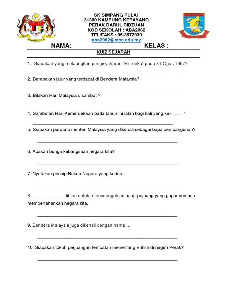 Kuiz Sejarah | PDF