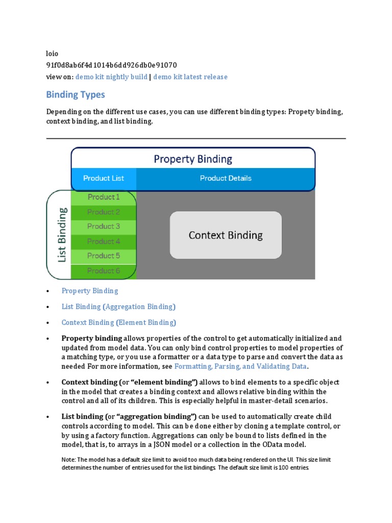 UI5 Binding Types Explained | PDF