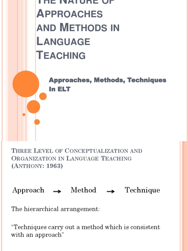 The Nature of Approaches and Methods in ELT | PDF | Language Education ...