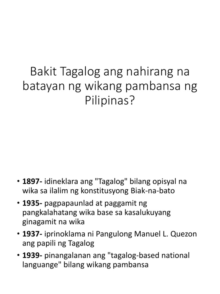 Bak It Tagalog A | PDF