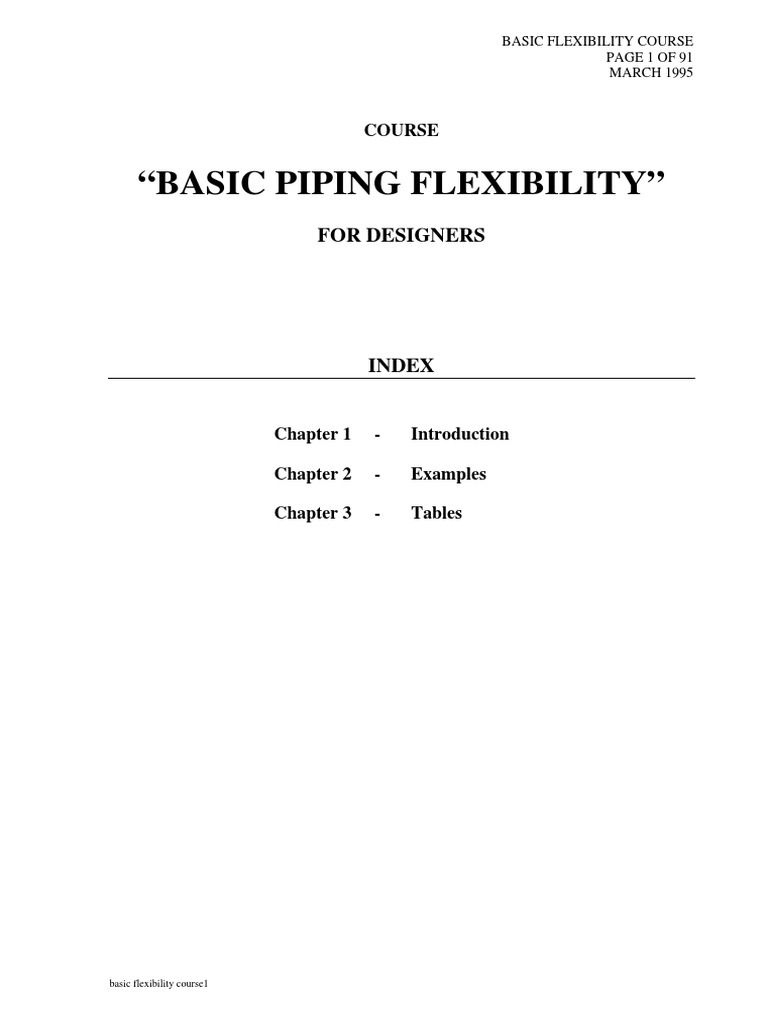 "Basic Piping Flexibility": For Designers | PDF | Design | Pipeline ...
