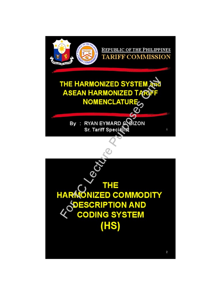 The Harmonized System and Ahtn Presentation October 82019 | PDF ...