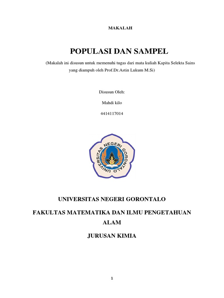 Makalah Populasi Dan Sampel | PDF