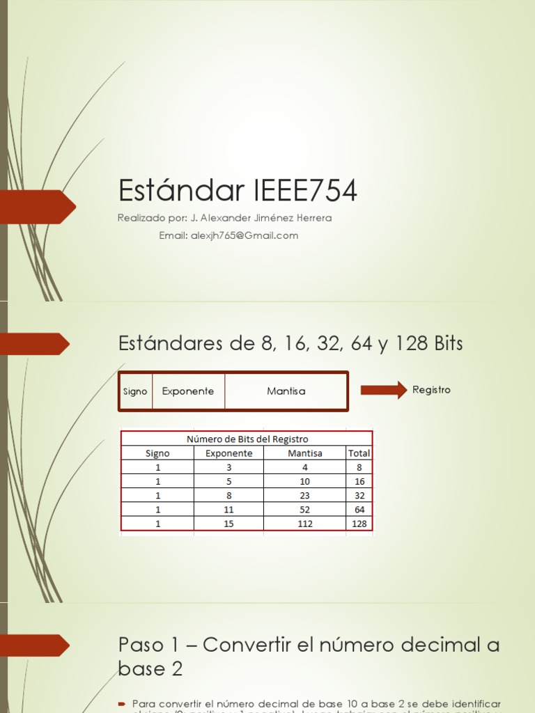 Estándar IEEE754 | PDF | Poco | Números