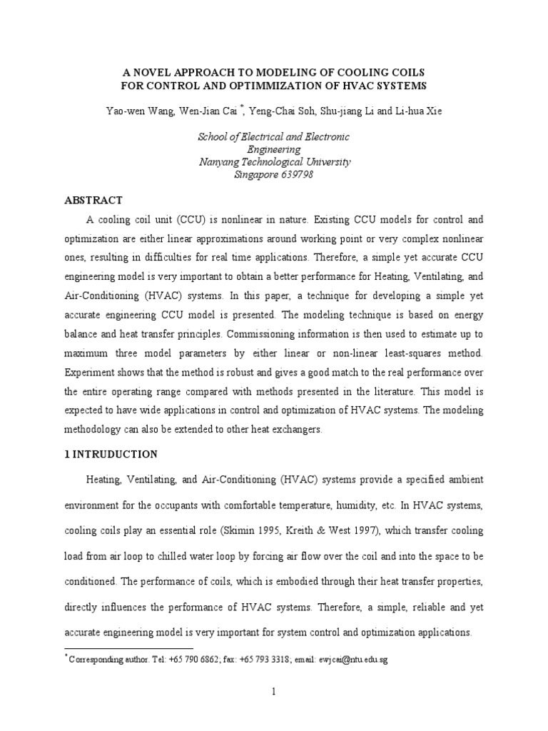 CCU Model PDF | PDF | Mathematical Model | Hvac
