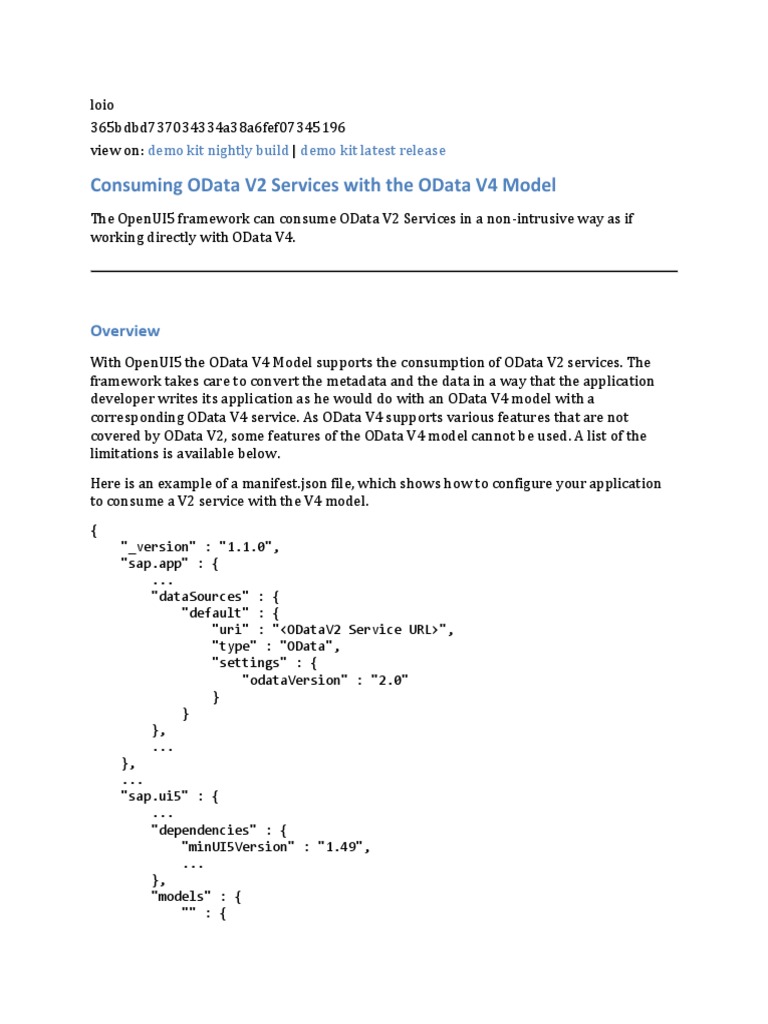 Consuming OData V2 Services With The OData V4 Model 365bdbd | PDF | Data Type | Software Engineering