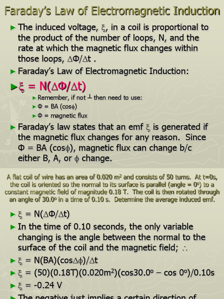 4 Faradays Law PDF | PDF | Electromagnetic Induction | Inductor