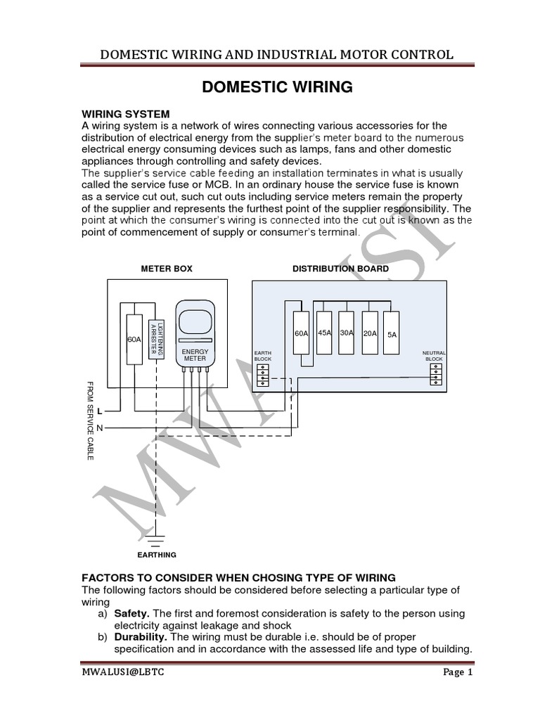001 Domestic Wiring PDF | PDF | Electrical Wiring | Insulator (Electricity)