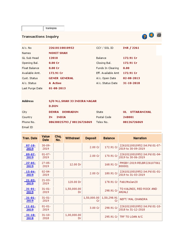 Bank Statment | Download Free PDF | Business