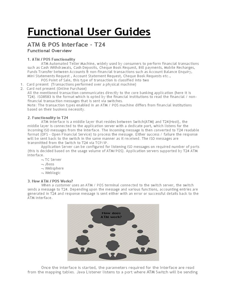 ATM and POS - Functional User Guide | PDF | Automated Teller Machine ...