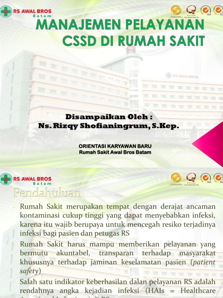 2019 Materi Orientasi CSSD | PDF | Kesehatan Holistik | Teknologi & Rekayasa