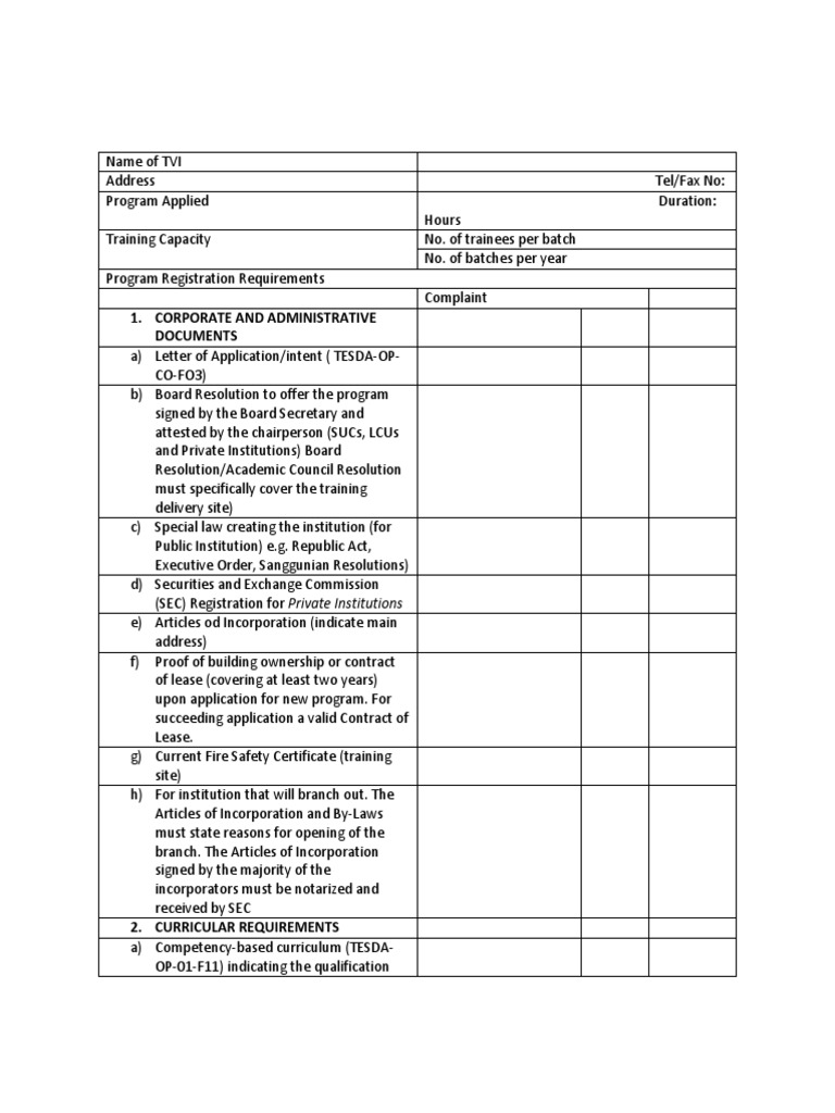Checklist of TESDA | PDF | Notary Public | U.S. Securities And Exchange ...