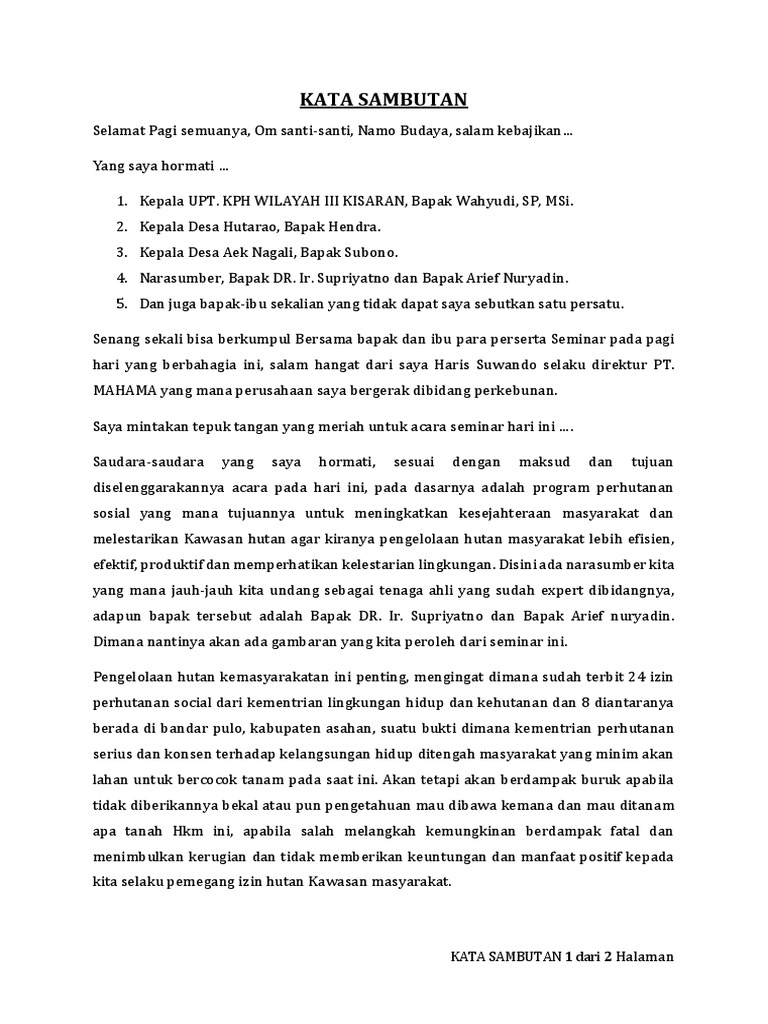 Kata Sambutan | PDF