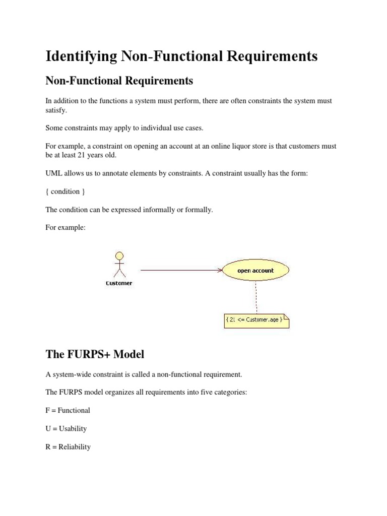 Exploring Non-Functional Requirements Through The FURPS+ Model | PDF