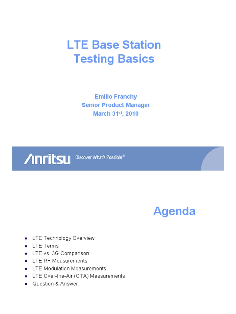LTE Base Station Testing Basics | PDF | Business