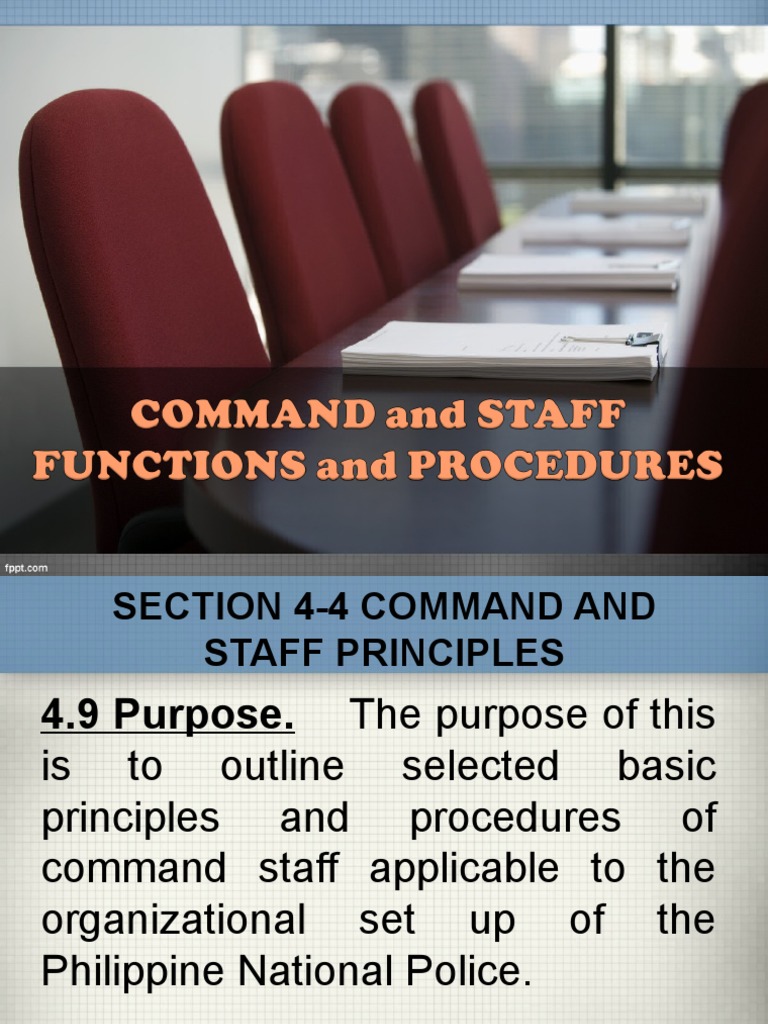 Principles of Command, Staff, and Responsibility in the Philippine ...