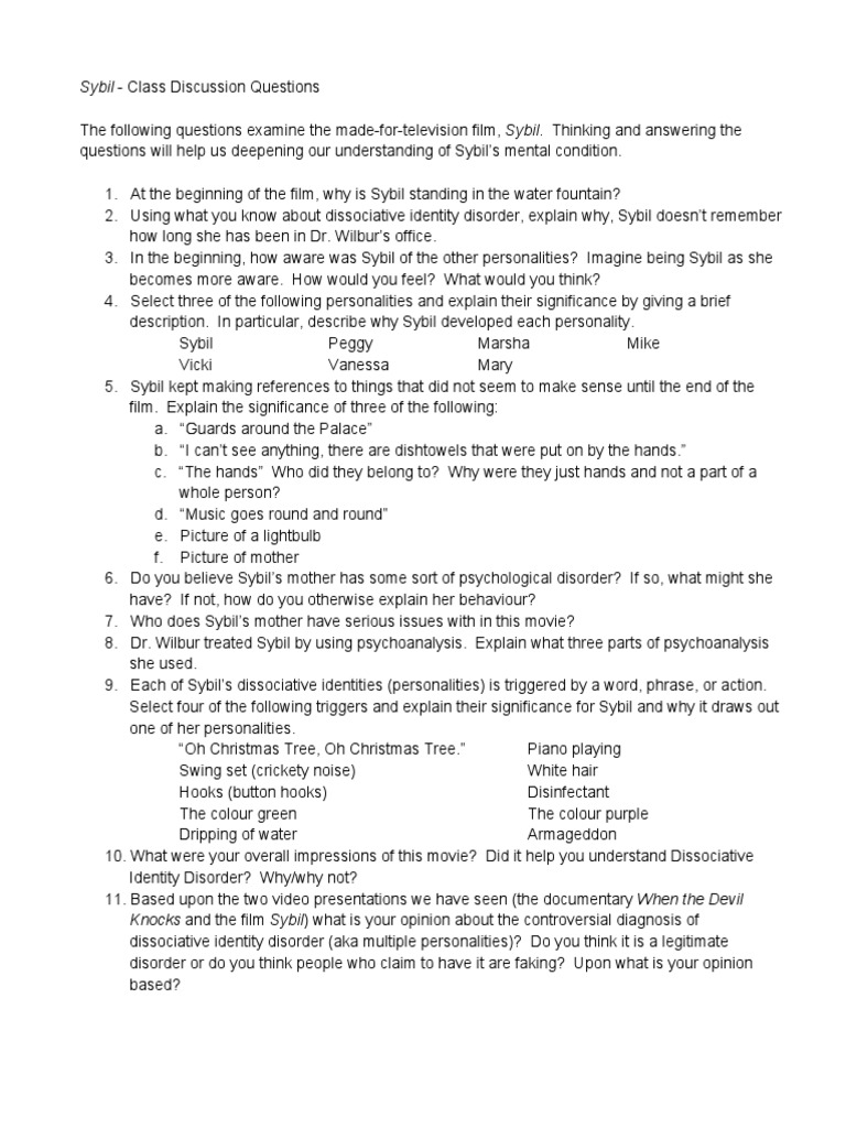 Understanding Sybil's Multiple Personalities | PDF | Social ...