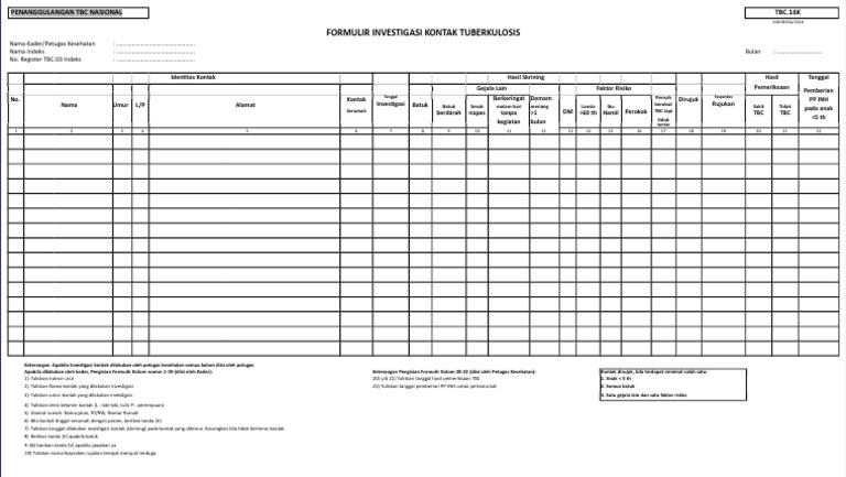 Form 16K (Kontak TBC) | PDF