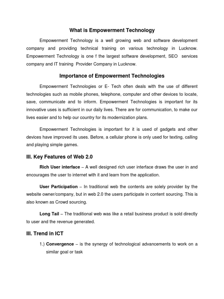 What Is Empowerment Technology | PDF | Web 2.0 | Internet