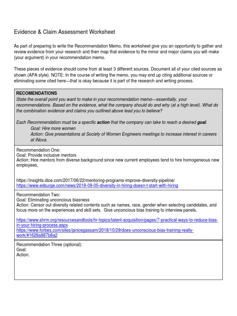 Evidence-Based Recommendation Memo Guide | PDF | Meritocracy | Mentorship