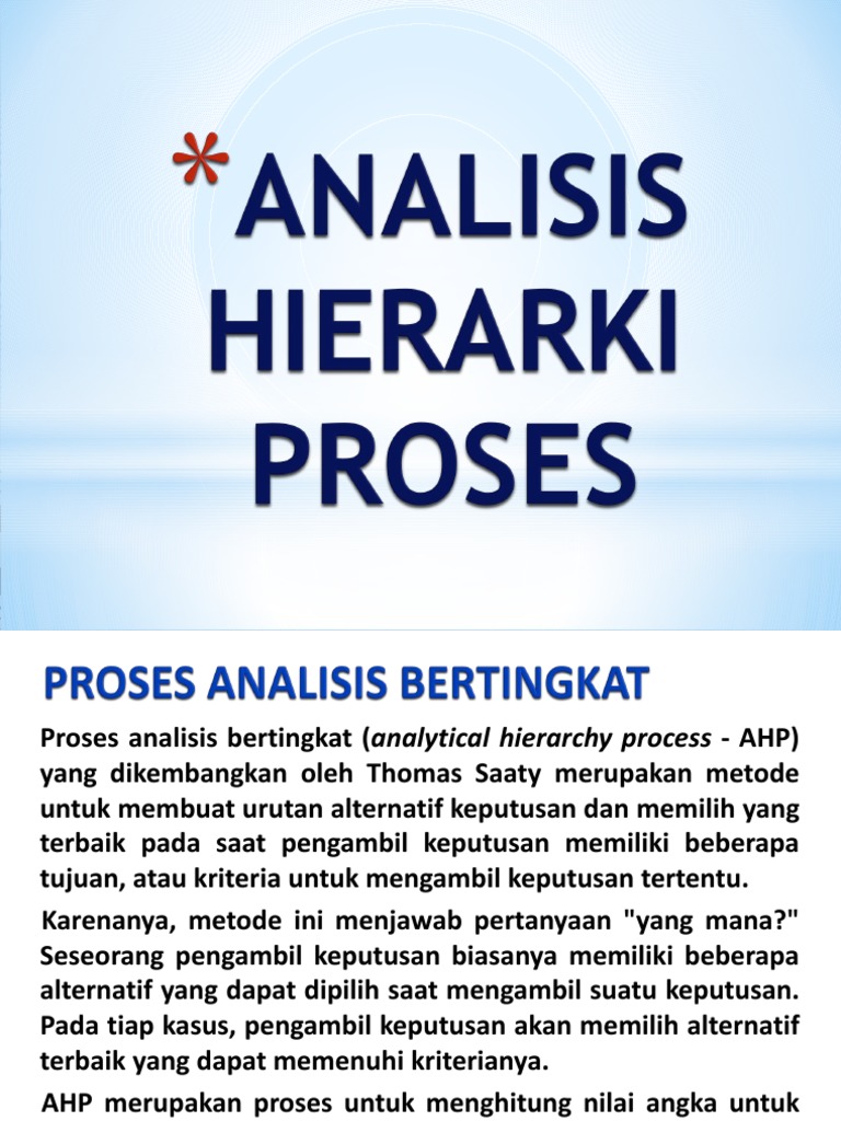 Risetoperasi-14-Analisis Hirarky Process | PDF