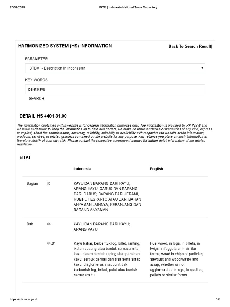 Tarif Bea Expor Wood Pellet (HS - Code 4401.31.00) PDF | PDF | Most ...