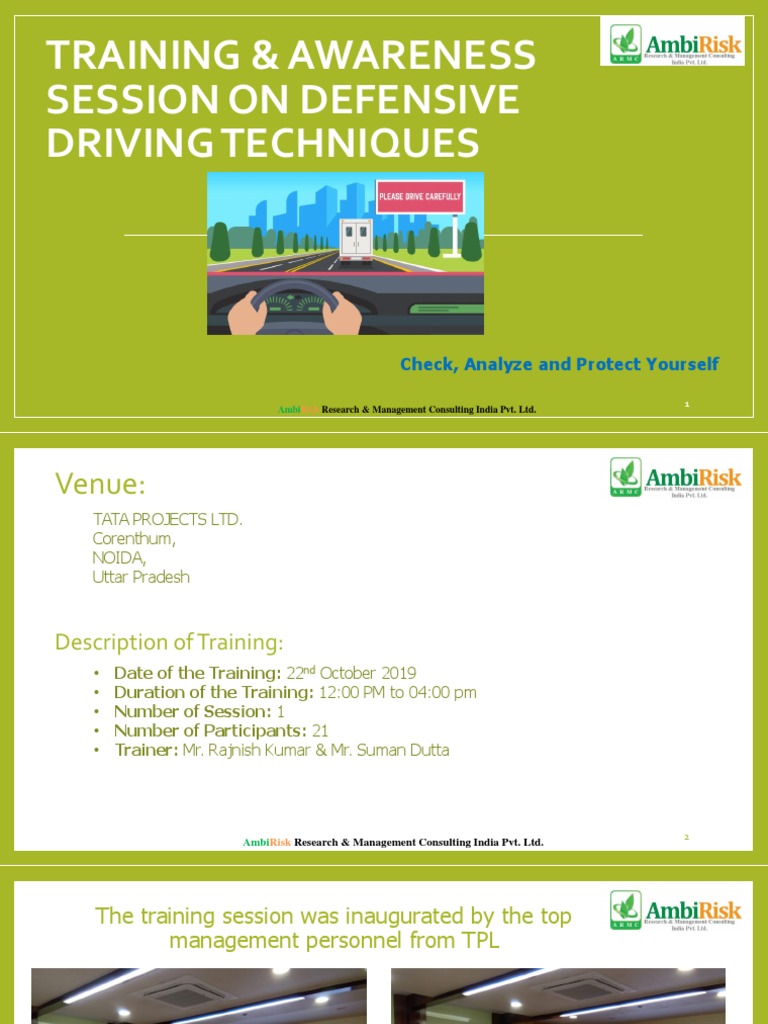 Training & Awareness Session On Defensive Driving Techniques | PDF