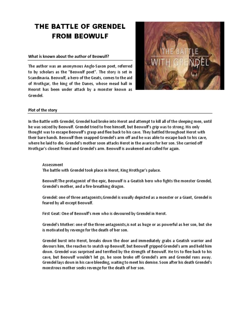 The Battle of Grendel From Beowulf | PDF | Beowulf | English Heroic Legends