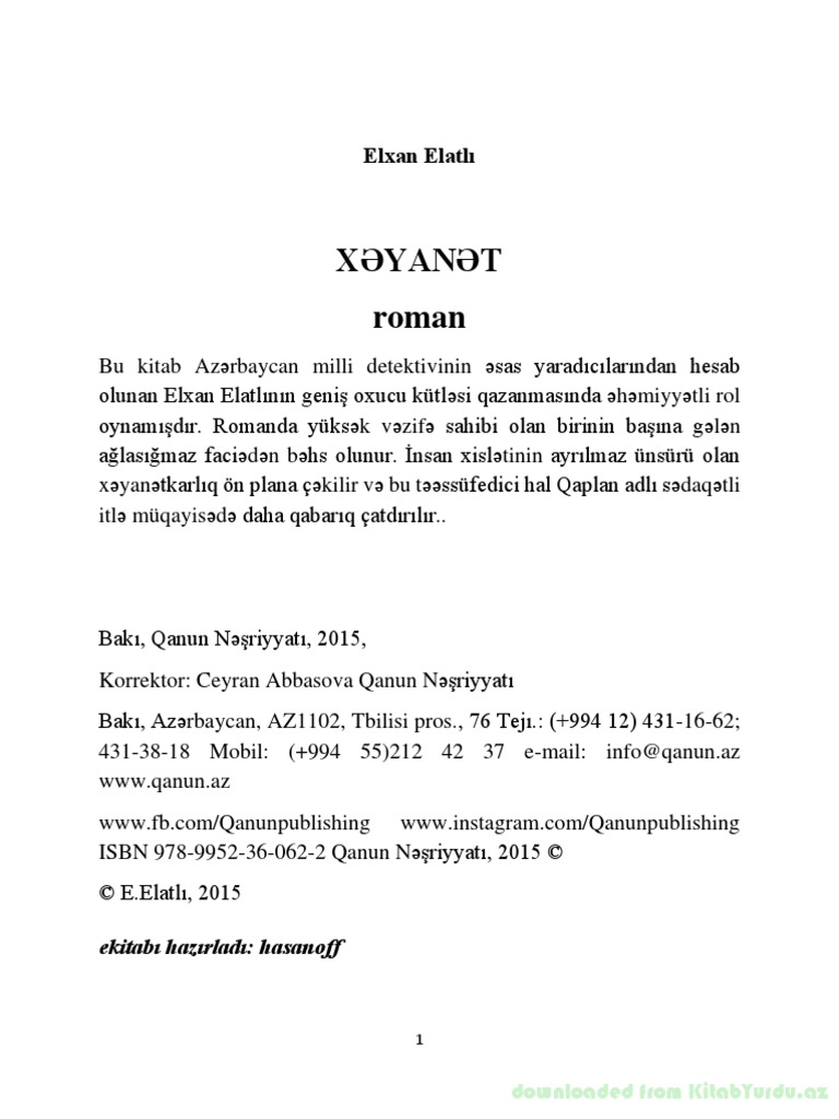 Elxan Elatli - Xeyanet | PDF