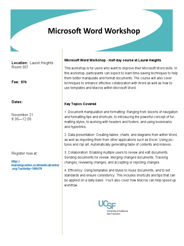 Microsoft Word Skills Workshop | PDF