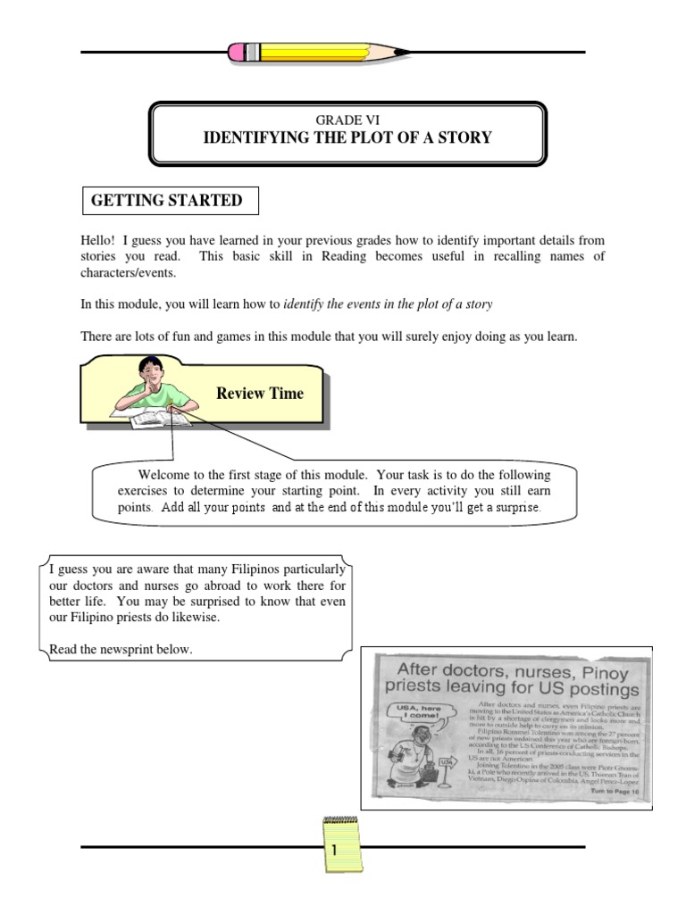 Grade 6 Story Plot Identification Guide | PDF