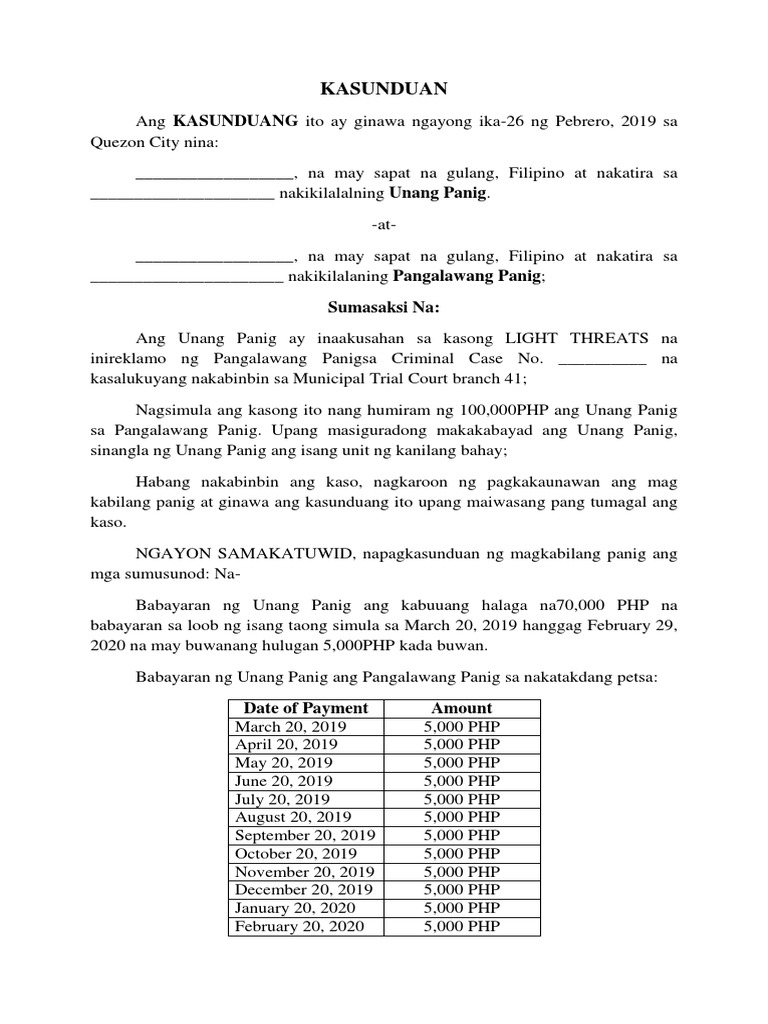 Compromise Agreement Template | PDF