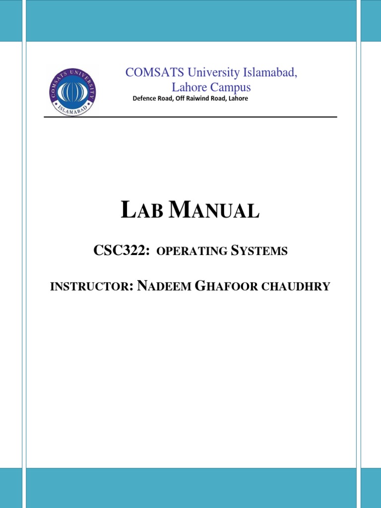Lab Manual for Operating Systems Lab Tasks on Process Management Using ...