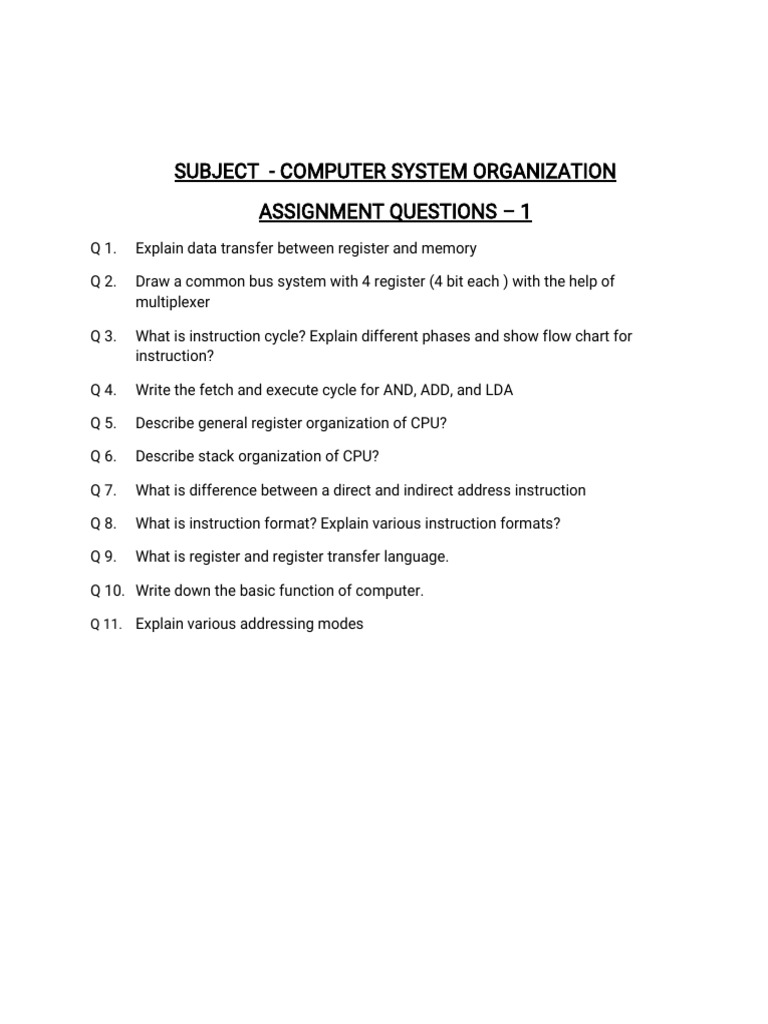 Computer System Organization | PDF