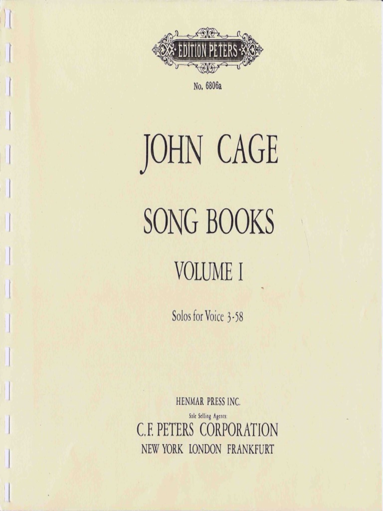 Cage - SongBooks-I PDF | PDF