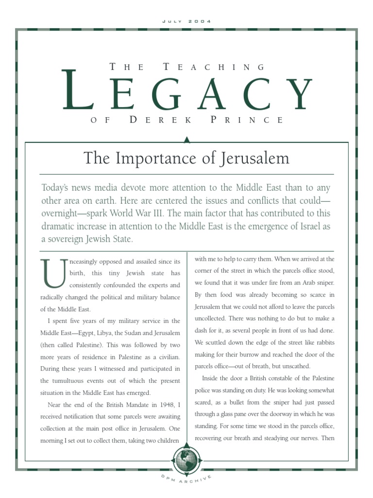 The Importance of Jerusalem | PDF | Jerusalem | Books Of Kings