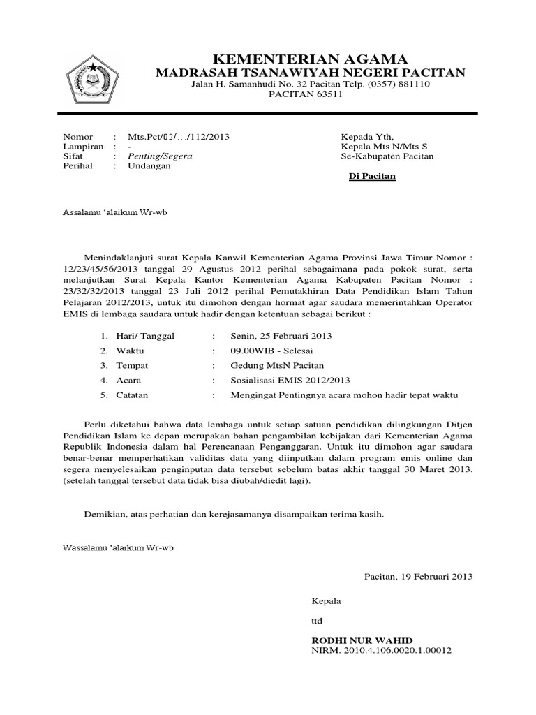 Contoh Surat Resmi | PDF