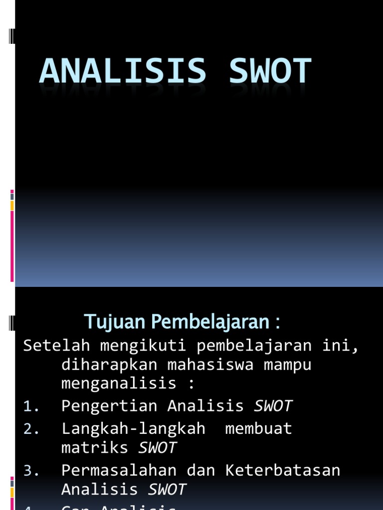 Analisa Swot | PDF