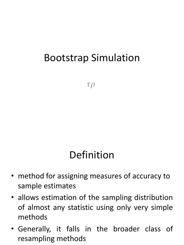 Bootstrap Simulation Pdf Bootstrapping Statistics Resampling Statistics