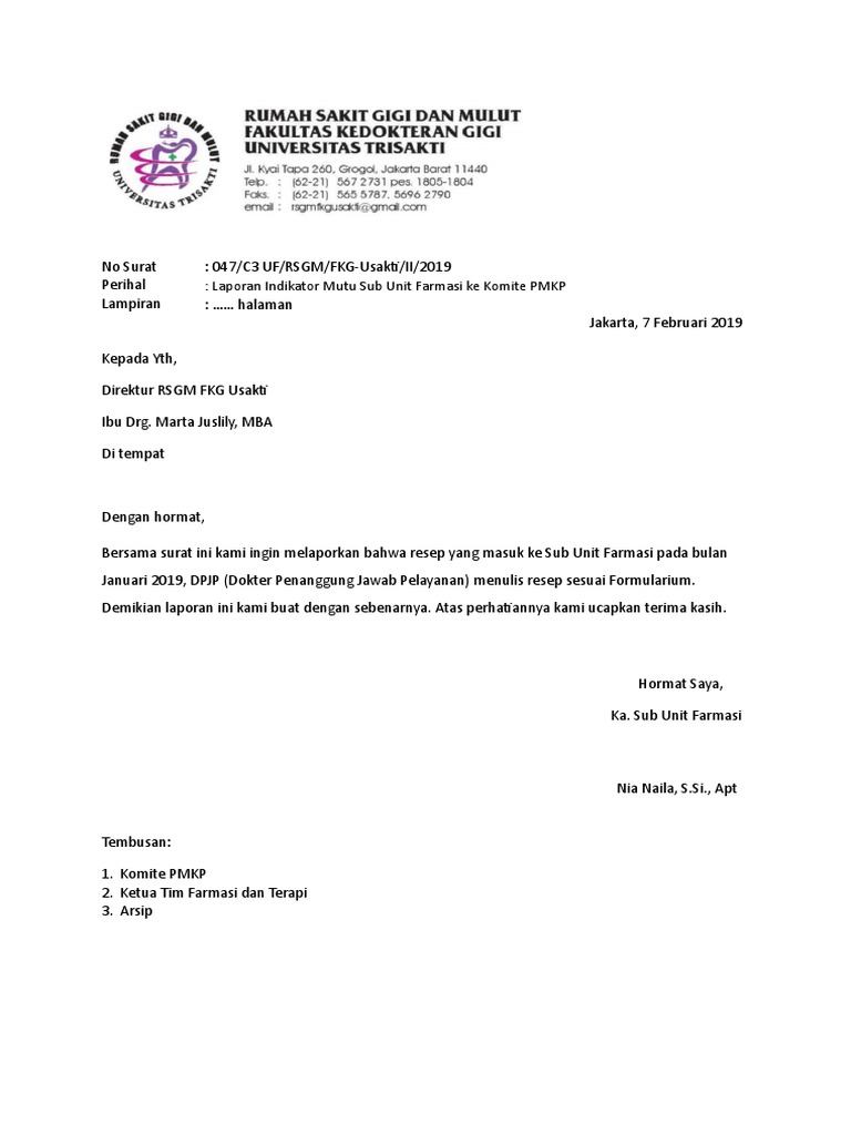 Contoh Surat PMKP 2019 | PDF