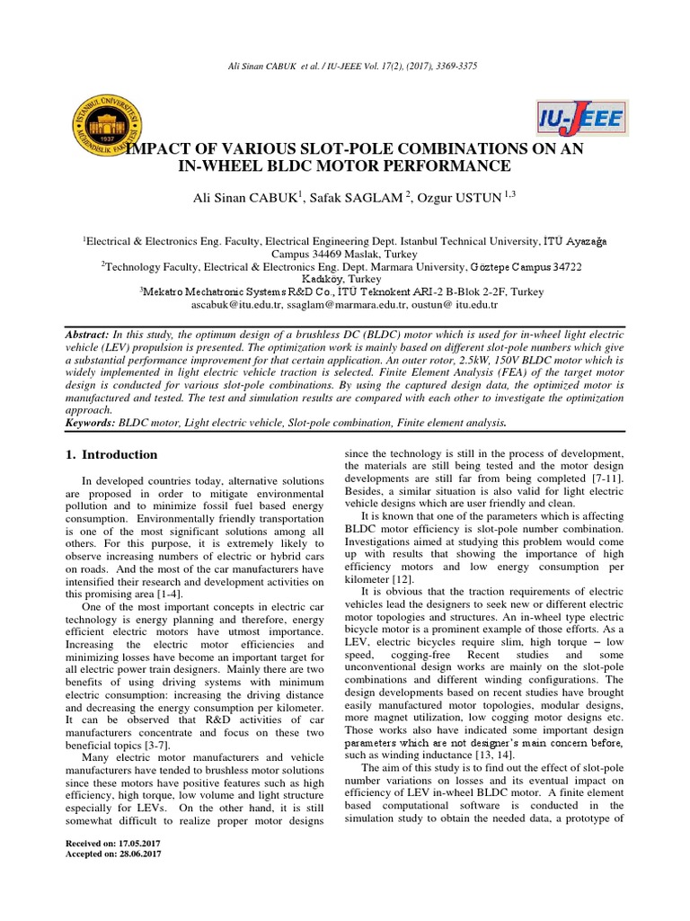 Optimizing Slot-Pole Combinations for Improved Performance of an In ...