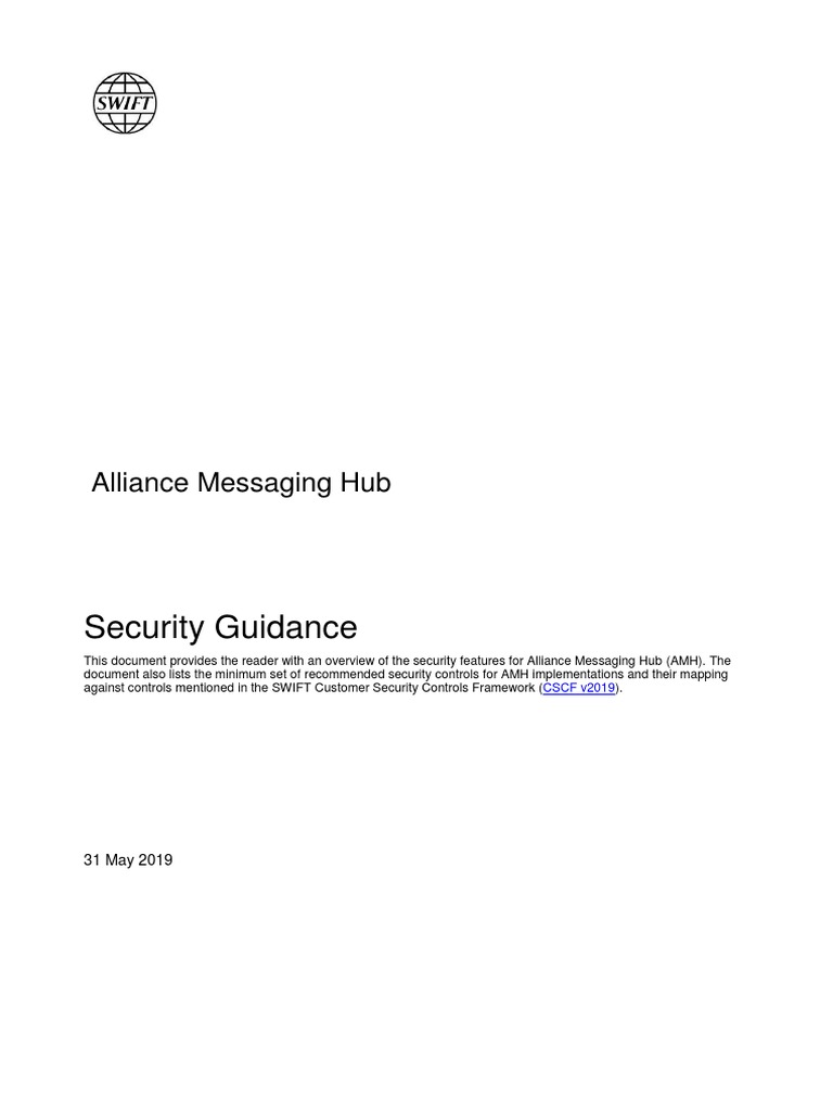 SWIFT Alliance Messaging Hub Security Guidance | PDF | Information ...