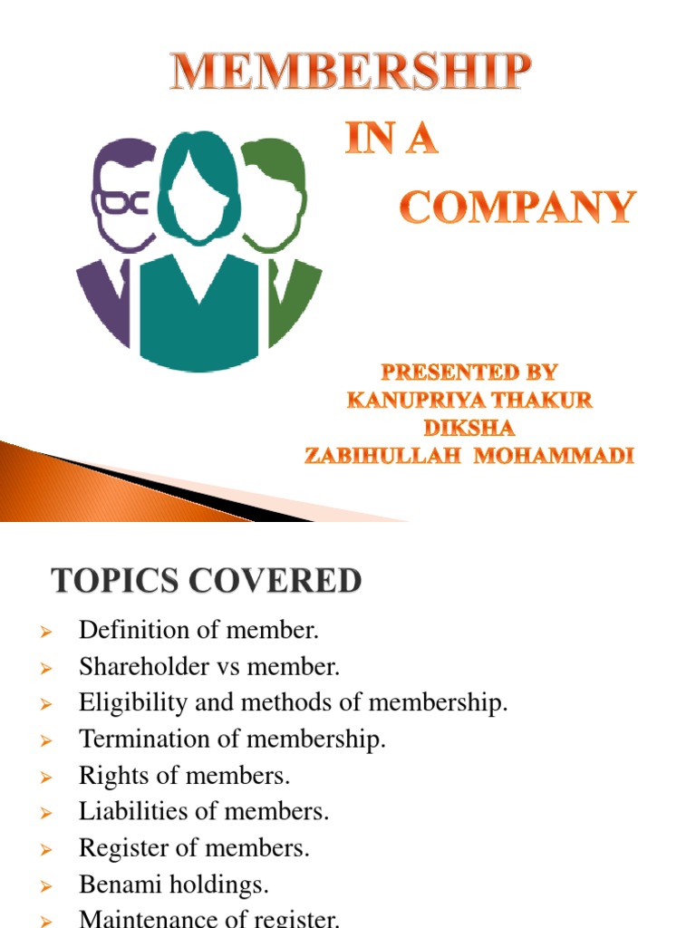 Membership of A Company Final | PDF | Articles Of Association | Companies