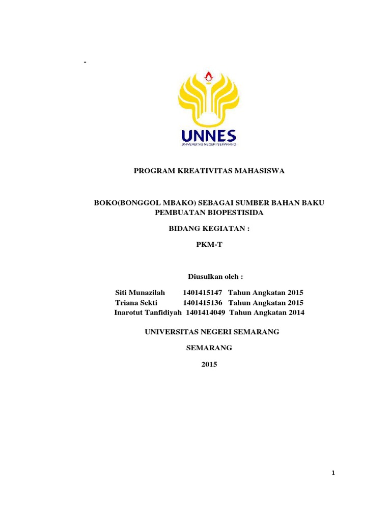 Contoh Proposal PKM T | PDF
