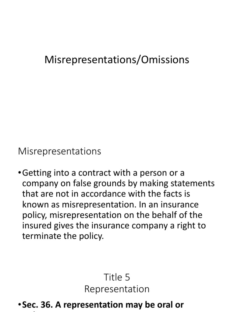 Misrepresentations | PDF | Misrepresentation | Contract Law