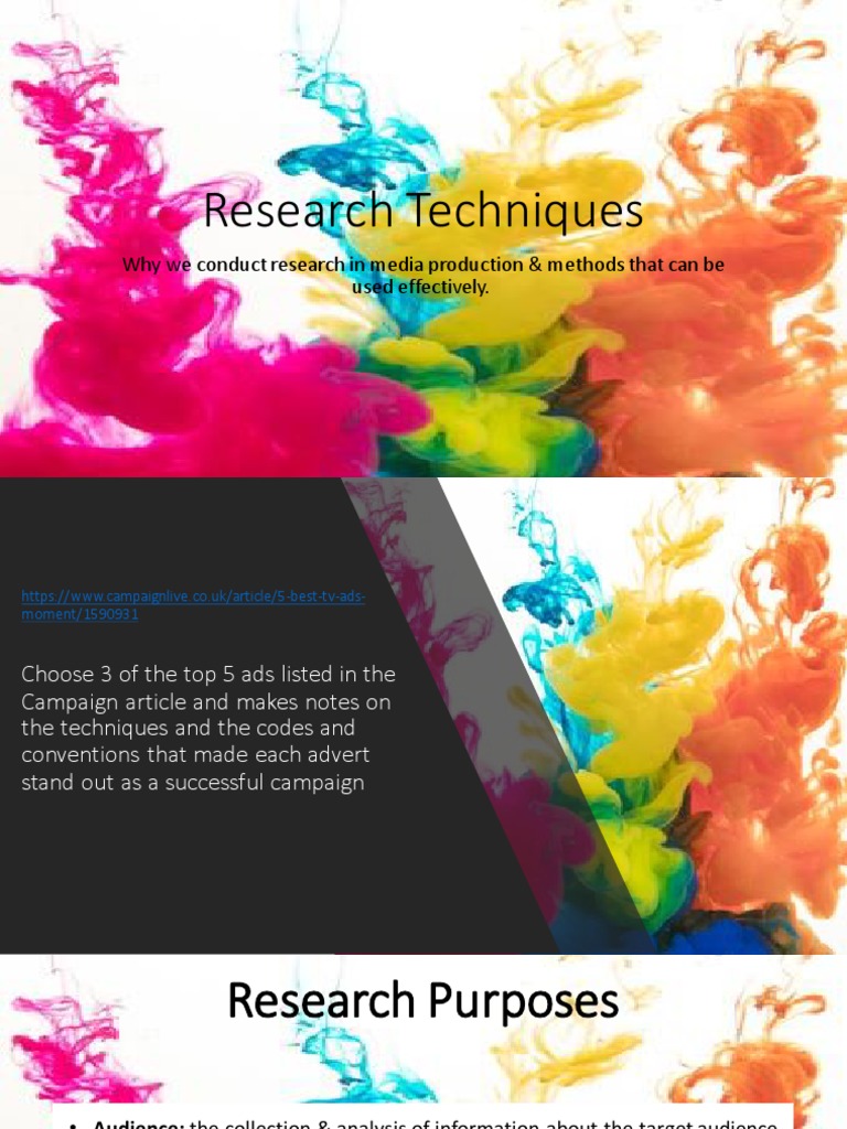Research Techniques: Why We Conduct Research in Media Production ...