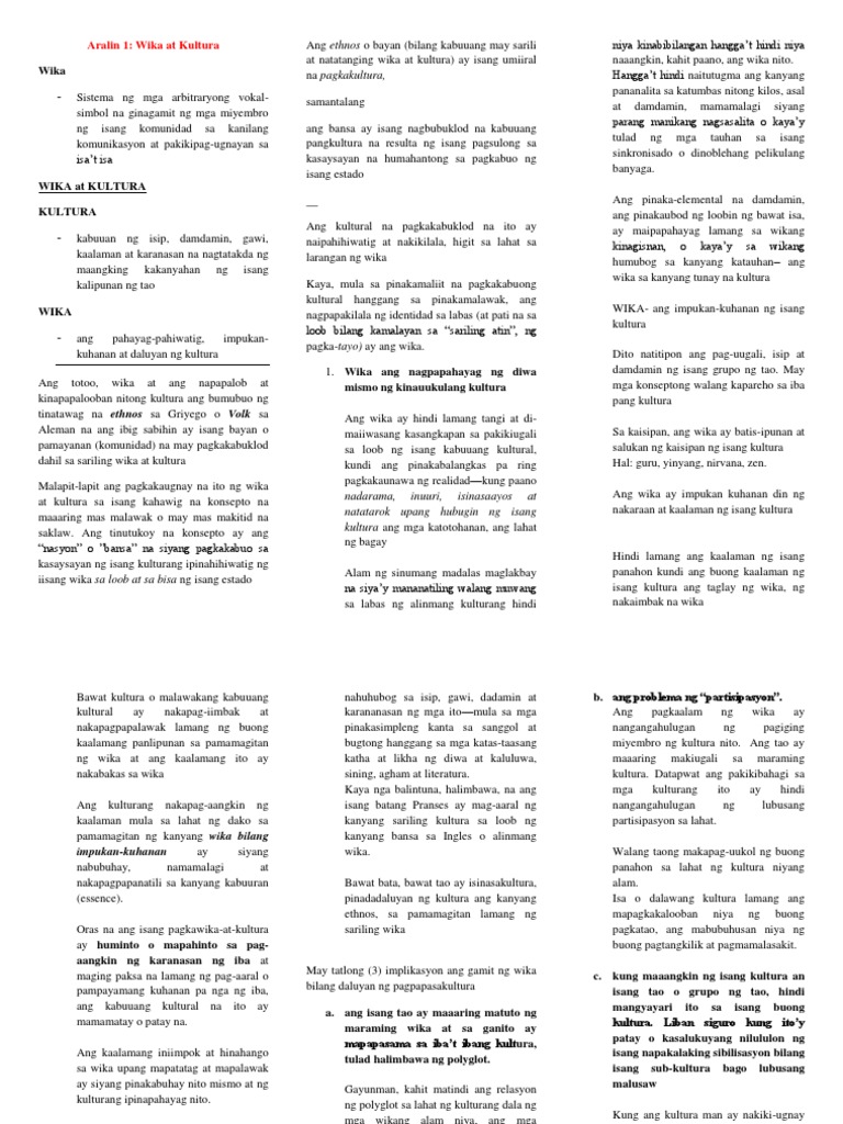 Filipino Notes | PDF