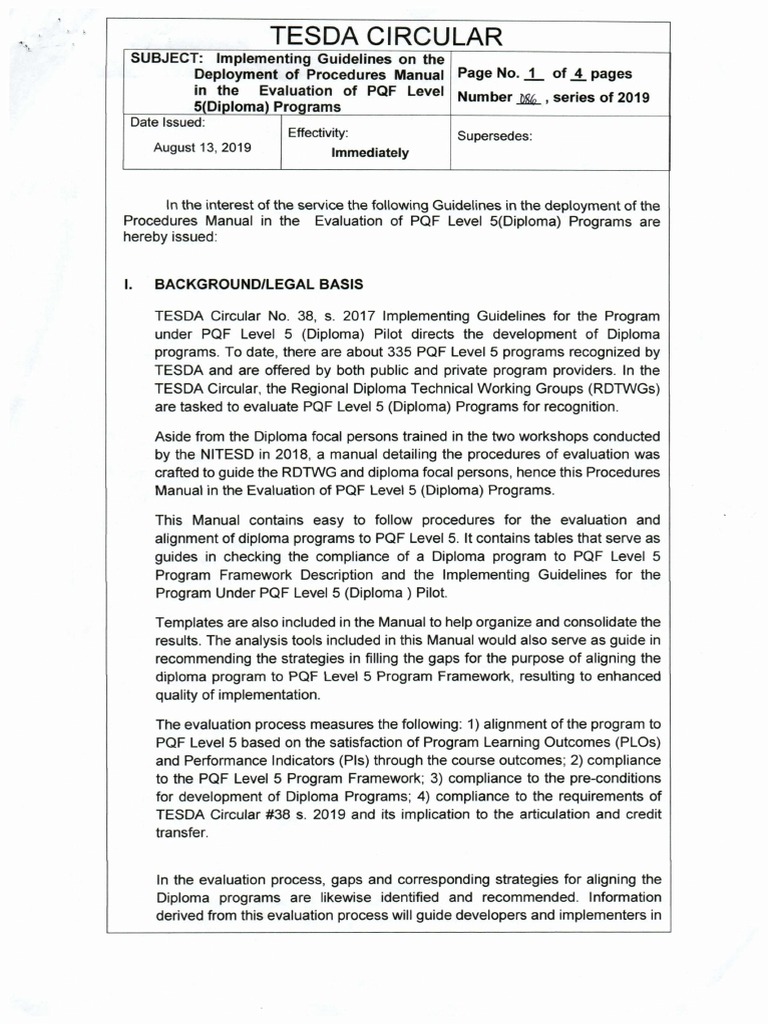 PQF Level 5 Diploma Evaluation Guide | PDF | Evaluation | Curriculum