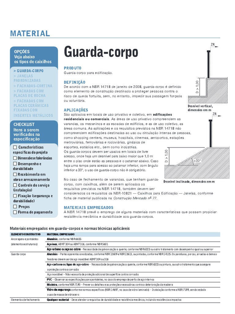 Guarda Corpo. | PDF | Corrosão | Massa