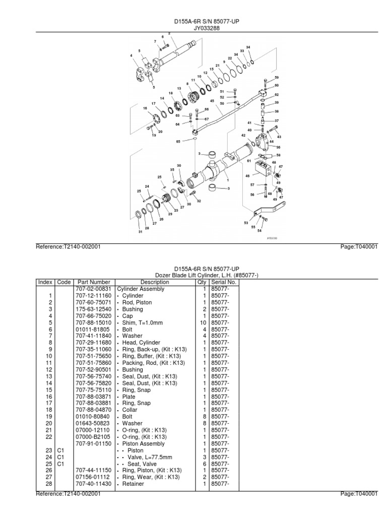 Dozer Blade Lift Cylinder L H | PDF | Piston | Cylinder (Engine)